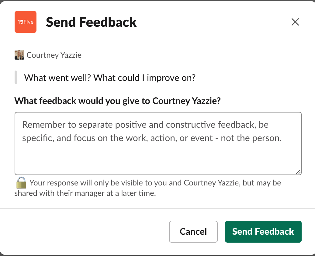 Respond to a feedback request – 15Five Success Center